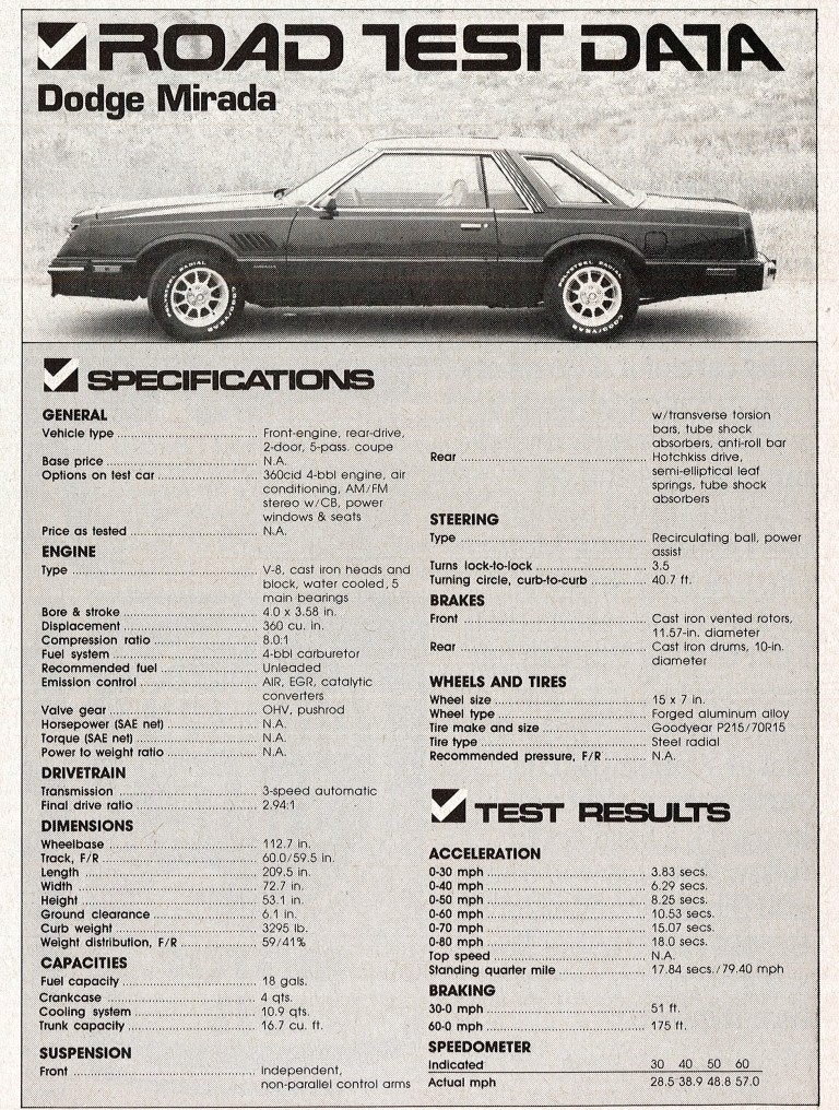 » 1980 Dodge Mirada Commercial