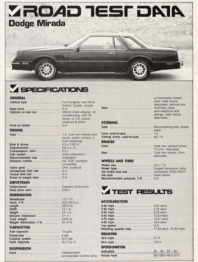 » 1980 Dodge Mirada Commercial